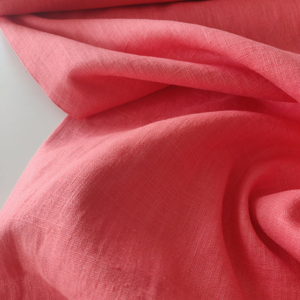Washed Linen Cotton - Coral – Sew Me Sunshine