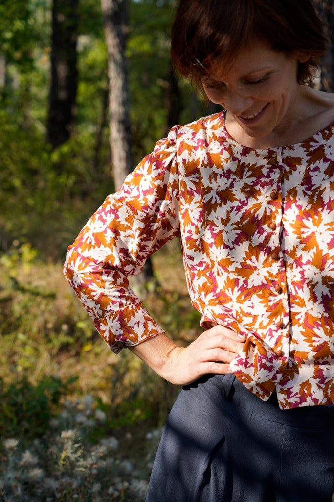 Viscose Poplin - Flora Caramel - Églantine et Zoé – Sew Me Sunshine